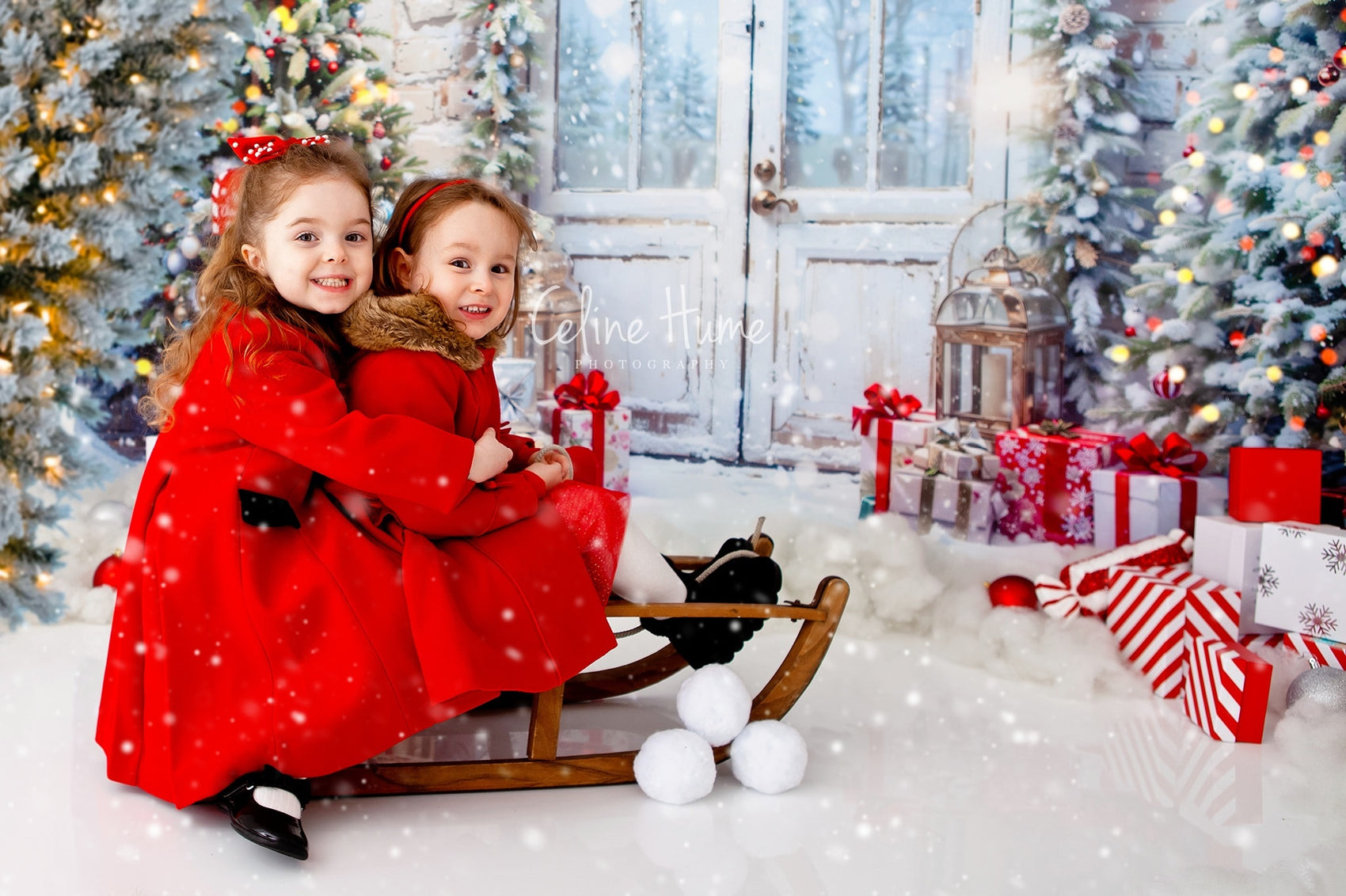 Kate Weihnachten Schnee Baum Tür Hintergrund von Emetselch | Kate Backdrop.de